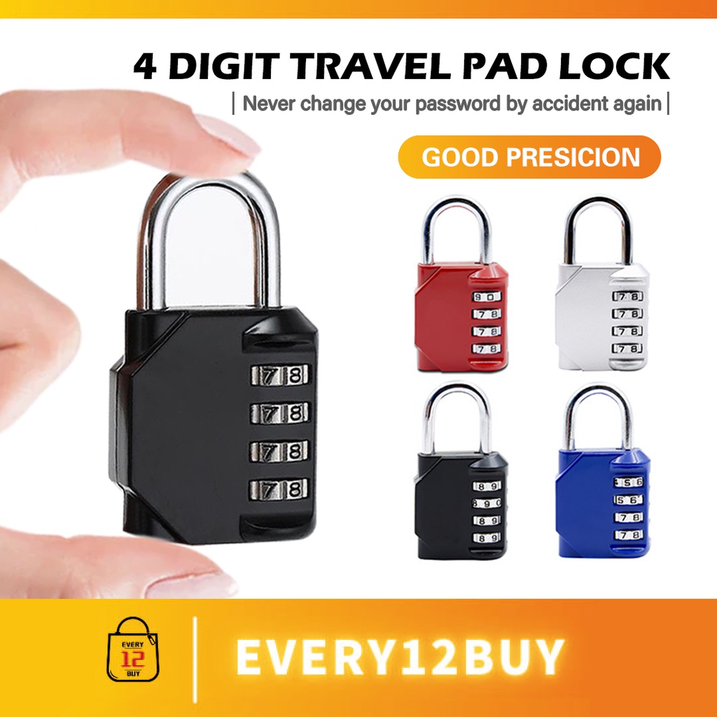 【𝐂𝐥𝐞𝐚𝐫𝐚𝐧𝐜𝐞 𝐒𝐚𝐥𝐞】4 Digit Travel Padlock | Luggage Bag Password Lock for ...
