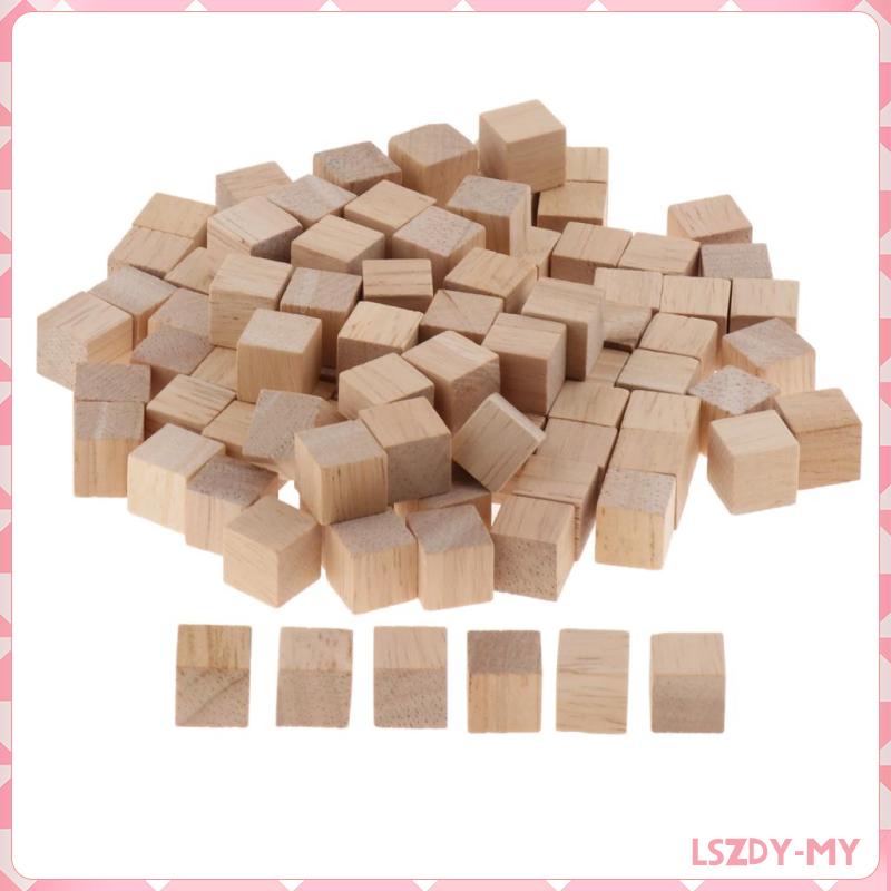 100Pcs Cubic Building Blocks, Natural Wood Toy | Shopee Malaysia