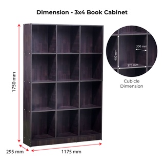 8/10/12/15 Cubicle Brown Bookshelf Book & File Display Cabinet Bookcase ...