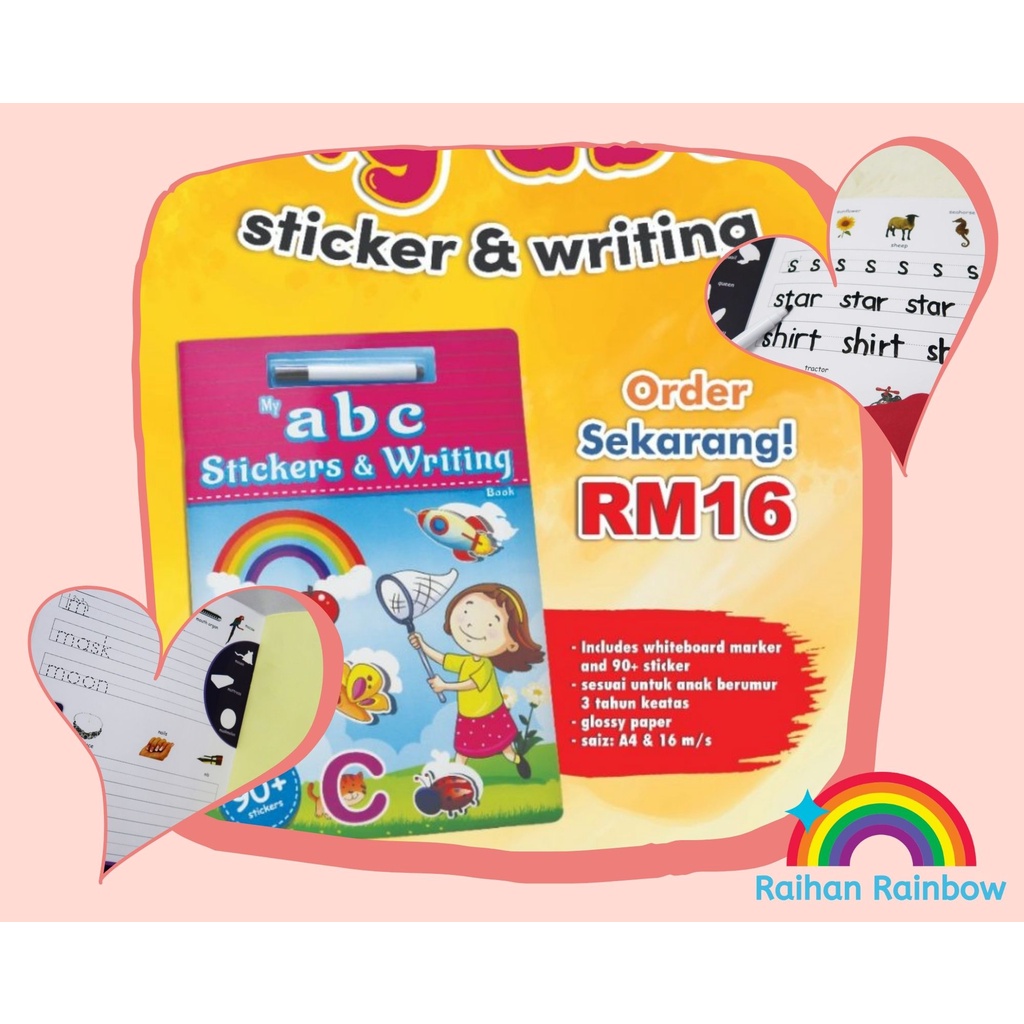 BUKU STICKER UNTUK ANAK-ANAK – MY abc STICKER & WRITING (LOWER CASE ...