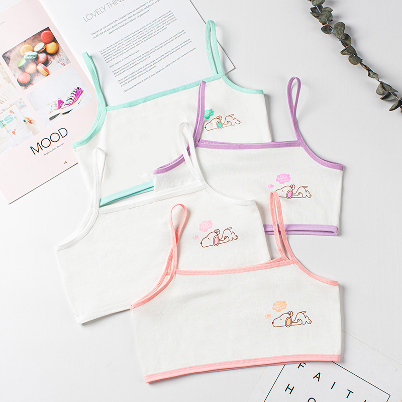 Kids Girl Training Bra Soft 6-14 Years Student Cotton Cute Bralette ...