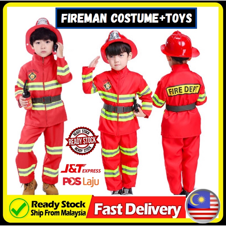[🔥READY STOCK🔥!!!] Costume Kids Cosplay Fireman Firefighter Toys For ...