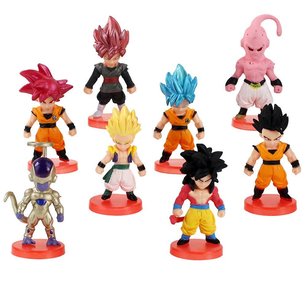 8Pcs/Set Anime Dragon Ball Z Figure Son Goku Majin Buu Frieza Zamasu ...