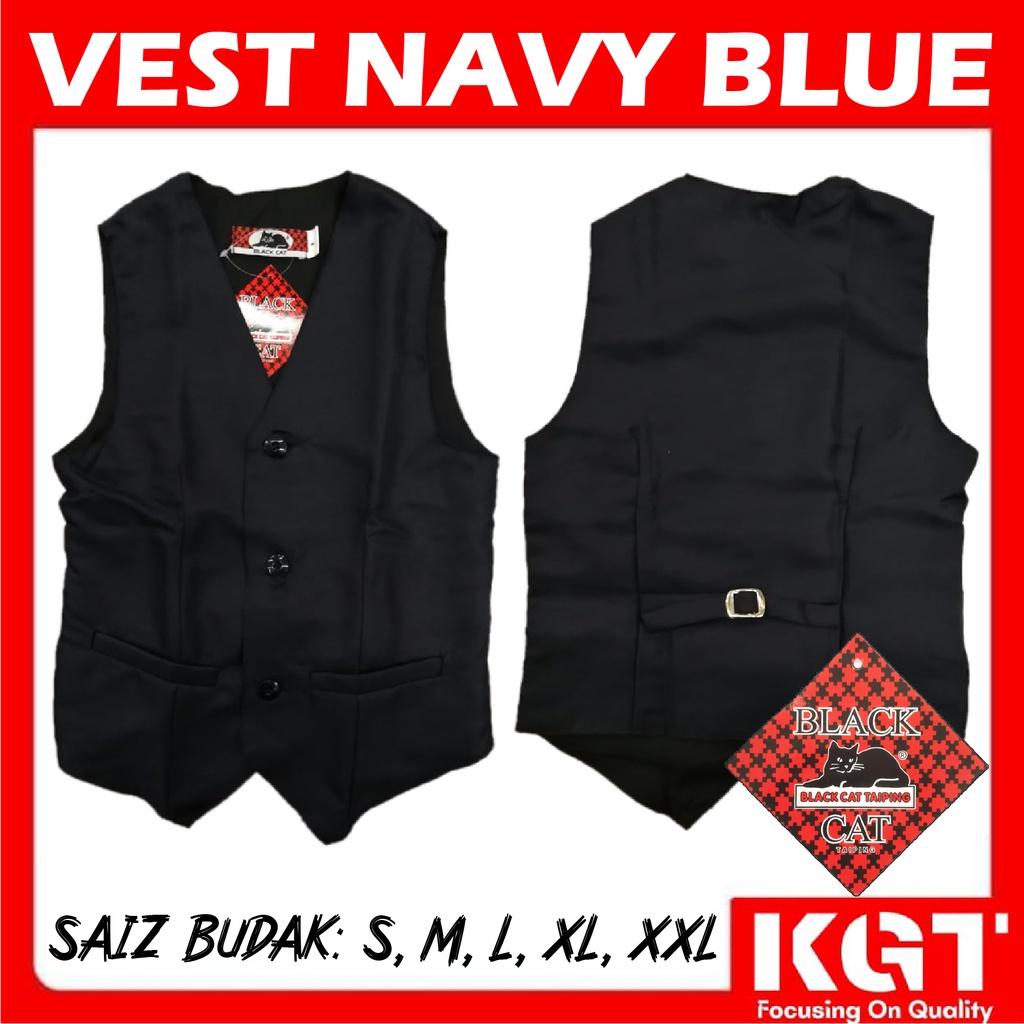 𝓑𝓵𝓪𝓬𝓴 𝓒𝓪𝓽 𝓣𝓪𝓲𝓹𝓲𝓷𝓰 VEST BIRU GELAP BAJU SEKOLAH VEST NAVY BLUE SCHOOL ...