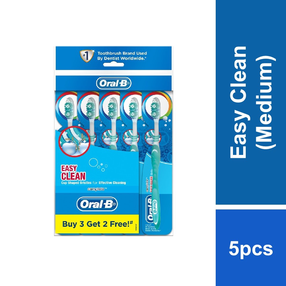 Oral-B Complete Easy Clean Medium Toothbrush, 5 Pack | Shopee Malaysia