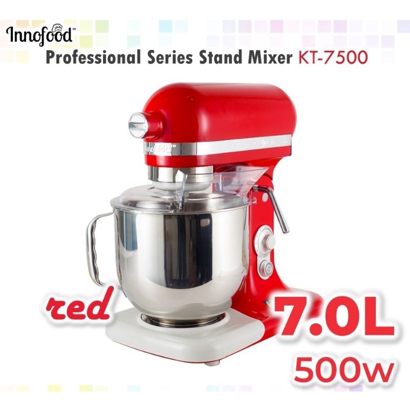 INNOFOOD Professional Series Stand Mixer KT-7500 (7.0L) Red Heavy Duty ...