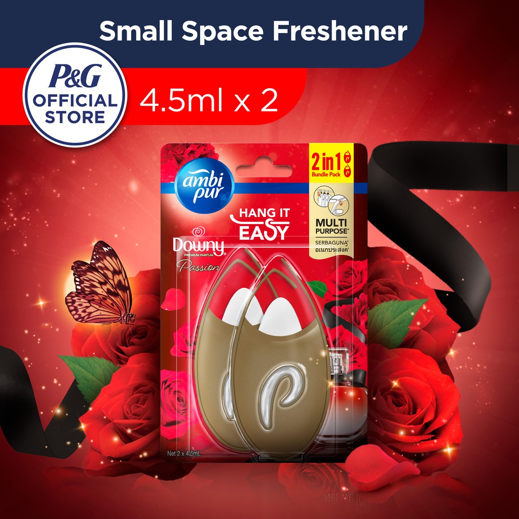 Ambi Pur Small Space Freshener Downy Passion Premium Parfum 4.5 ml x 2 ...