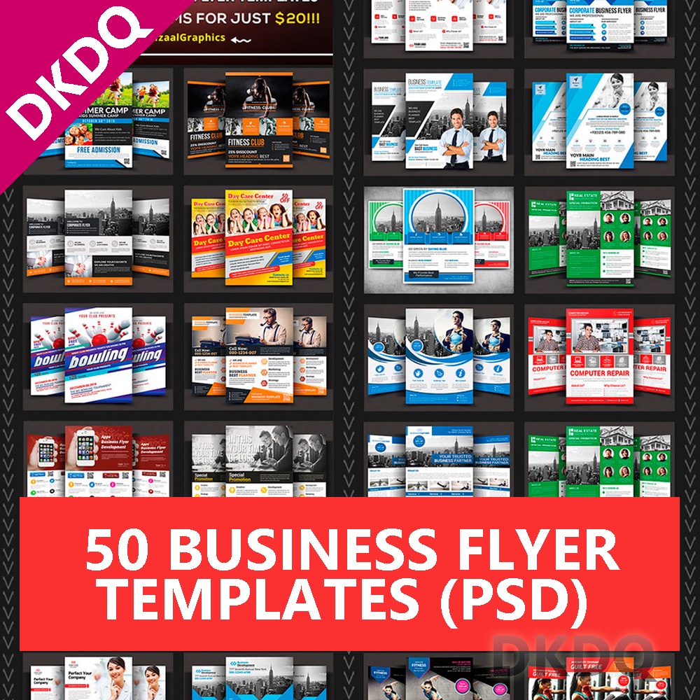 👾 50 Business Flyers Templates ATHENA0146 Photoshop PSD Template ...