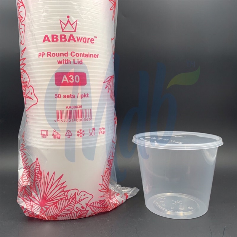 30oz Round Disposable Plastic Food Container ( 50pcs± ) 30 oz - ABBA ...