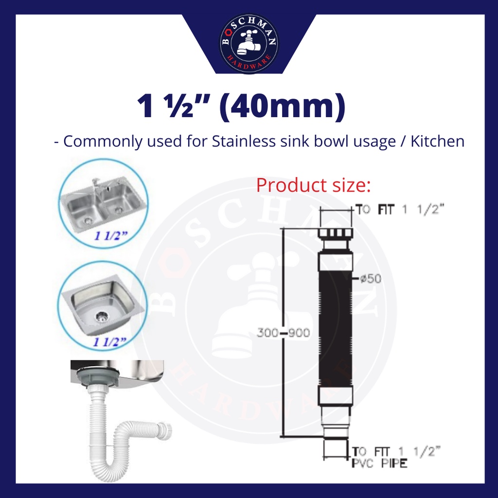 Watertec Flexible Uni Trap Waste Trap PVC Flexible Bottle Trap Outlet ...