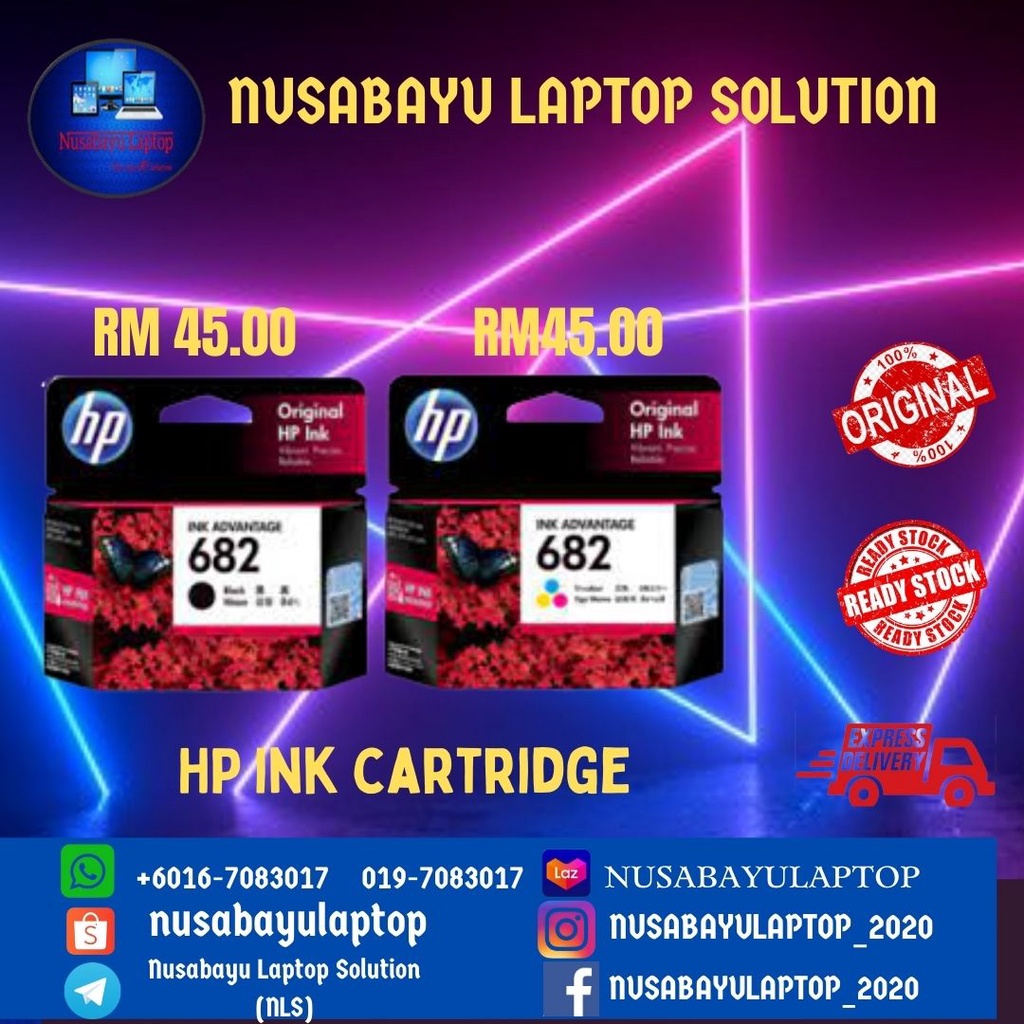 HP 682 Original Ink Advantage Cartridge - Black/Tri-Color for HP ...