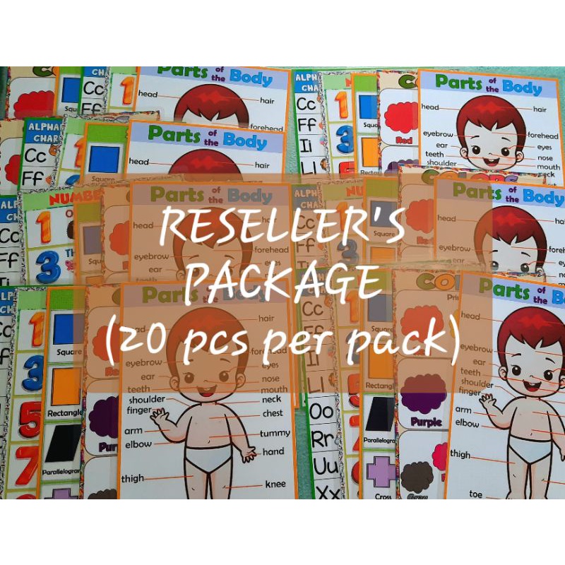 RESELLER PACKAGE 15 pesos only 20 pcs each FIX LAMINATED CHARTS ...
