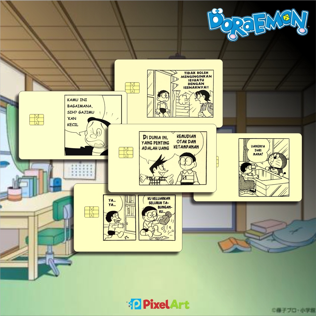 Doraemon COMIC STICKER DORAEMON COMIC CARD PROTECTOR SKIN CARD ATM SIM ...