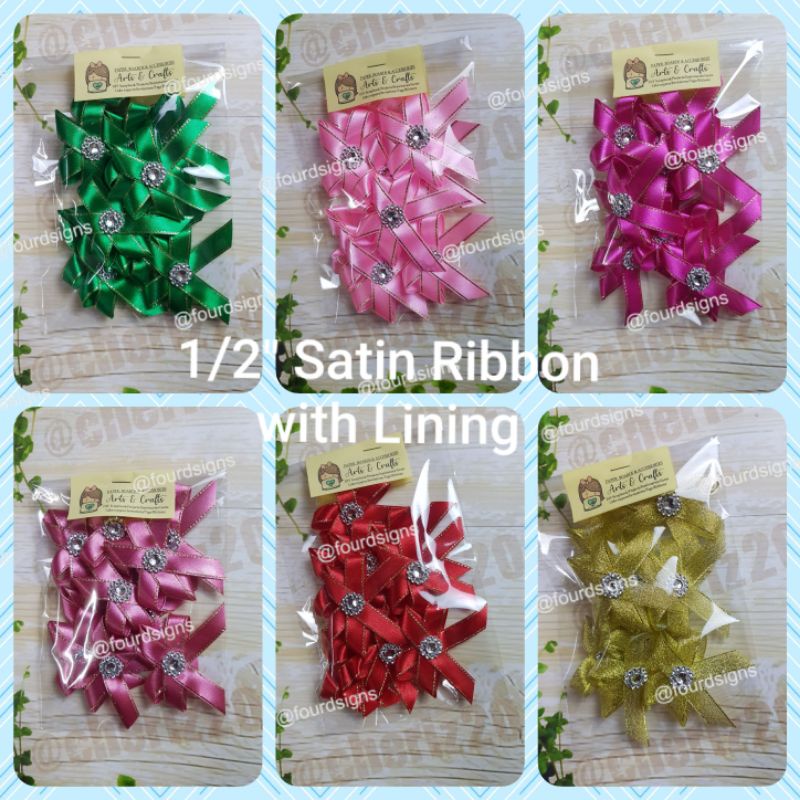 SOUVENIR RIBBON diy crafty Made ribbons 1/2 inch Satin 10pcs per pack ...