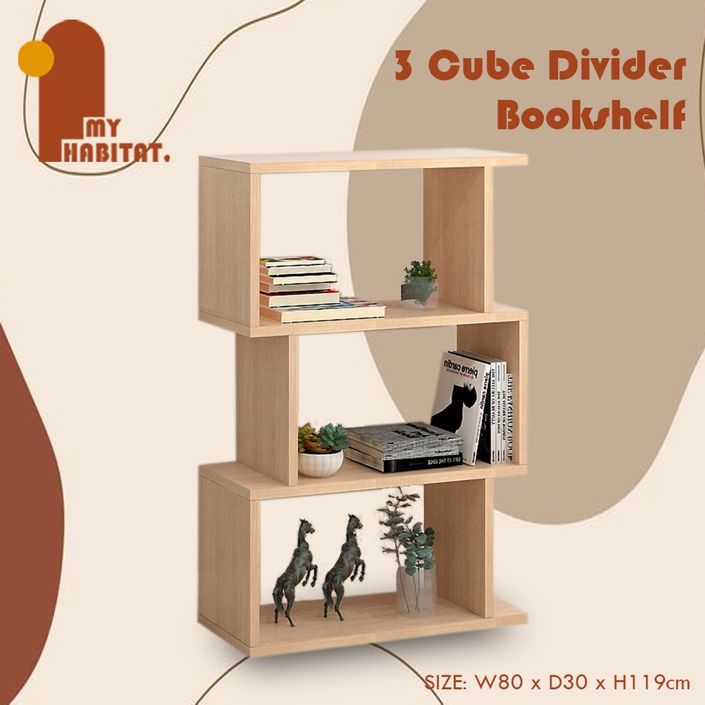 Amber 3 Tier Divider Bookshelf/ book rack/ Divider shelf rack/ display ...