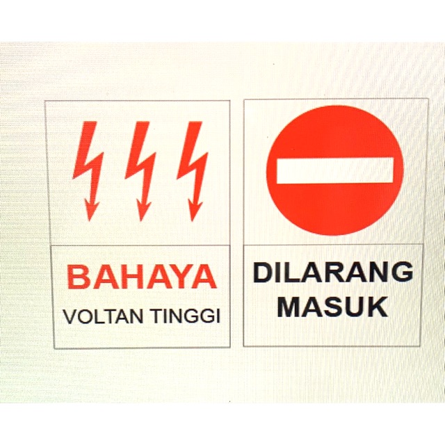 Signage TNB Bahaya/Dilarang Masuk Vinyl sticker with PRINTING | Shopee ...