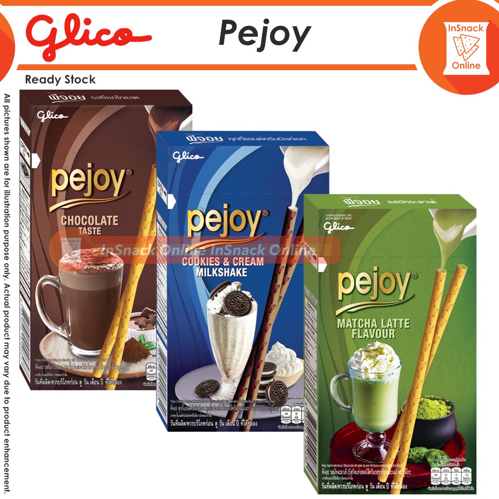 Glico Pocky Pejoy 39g Chocolate Green Tea Matcha Cookie and Cream ...