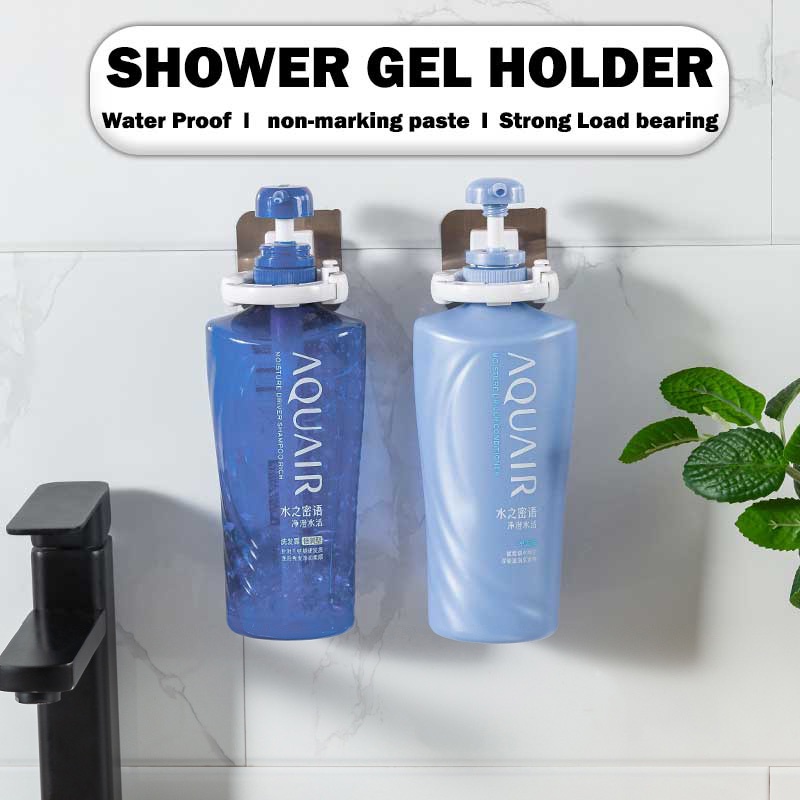 Bathroom Organizer Wall Mounted Shampoo Bottle Shelf Shower Gel Rack ...