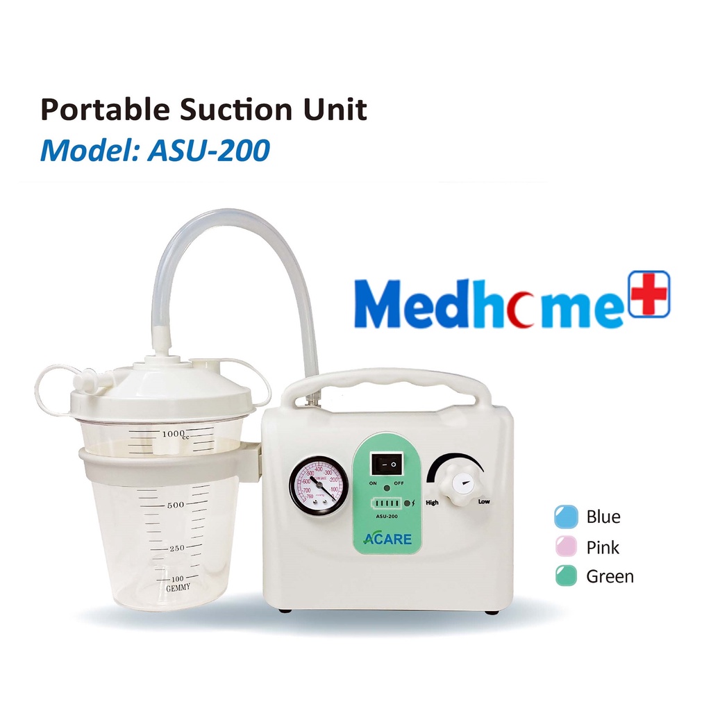 ACARE Portable Phlegm/ Mucus Suction Machine Unit ASU-200 with Battery ...