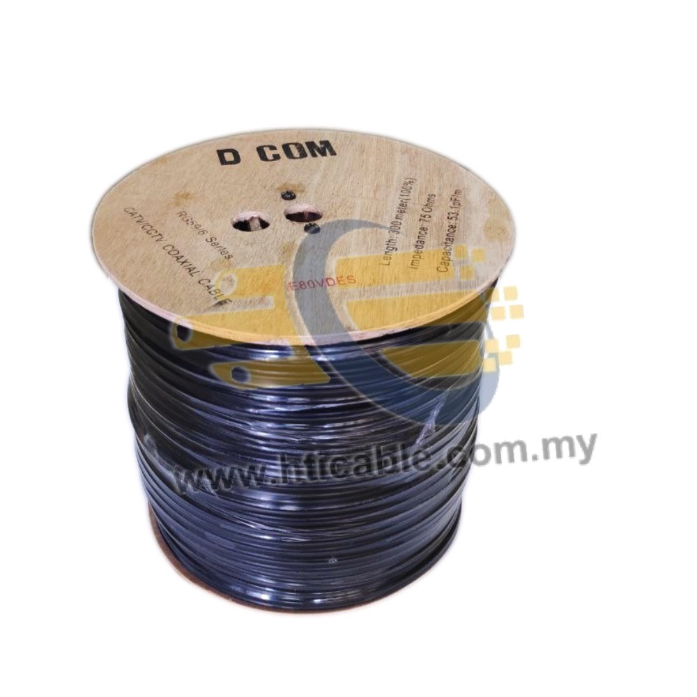 DCOM RG59 COAXIAL CABLES E80+2 CORES VDE POWER 300m Full Copper FOR ...
