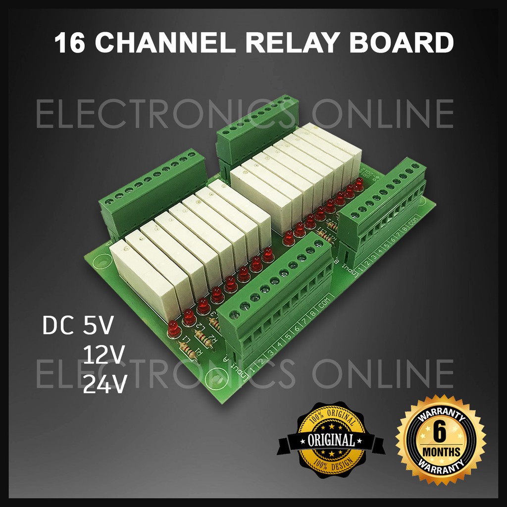 16 Channel Relay Board Automation Control Card High Powered Relay Board ...