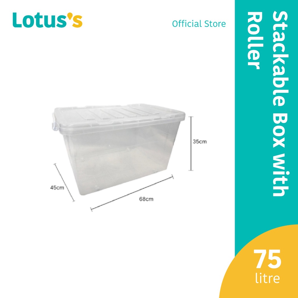 Lotus's Stackable Box With Roller 75L 9807Nc | Shopee Malaysia
