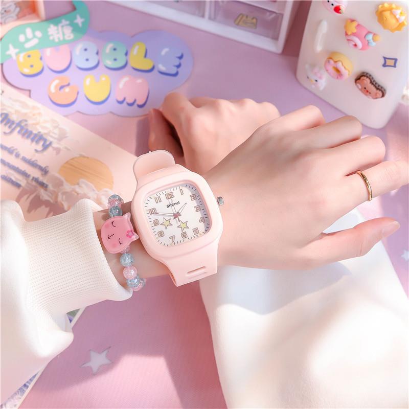 Girls Watch Female ins Preppy Style Jam Tangan Niche Simple Korean ...