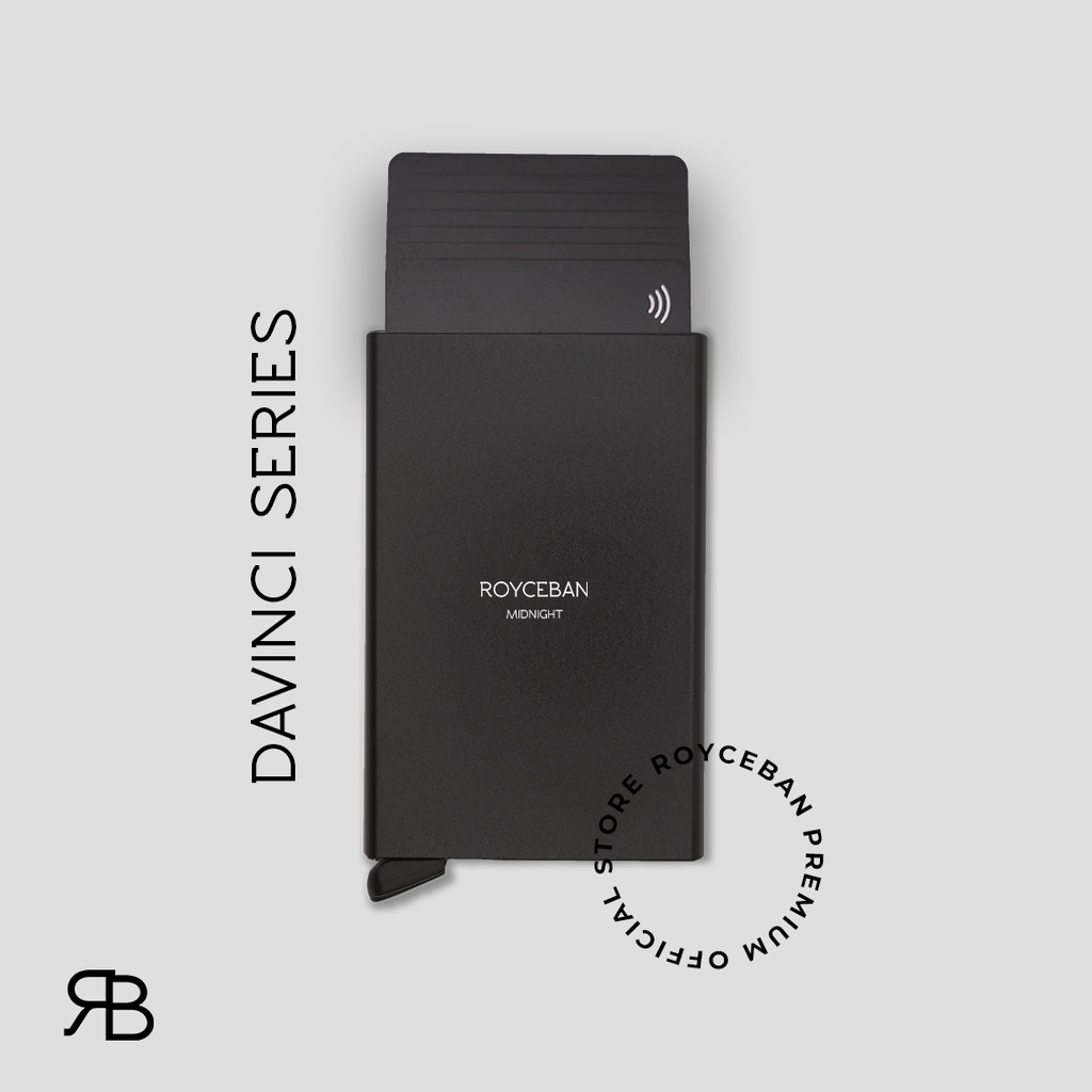 ROYCEBAN DAVINCI SERIES [MIDNIGHT] | Card Wallet Slim Pop Up Metal Card ...