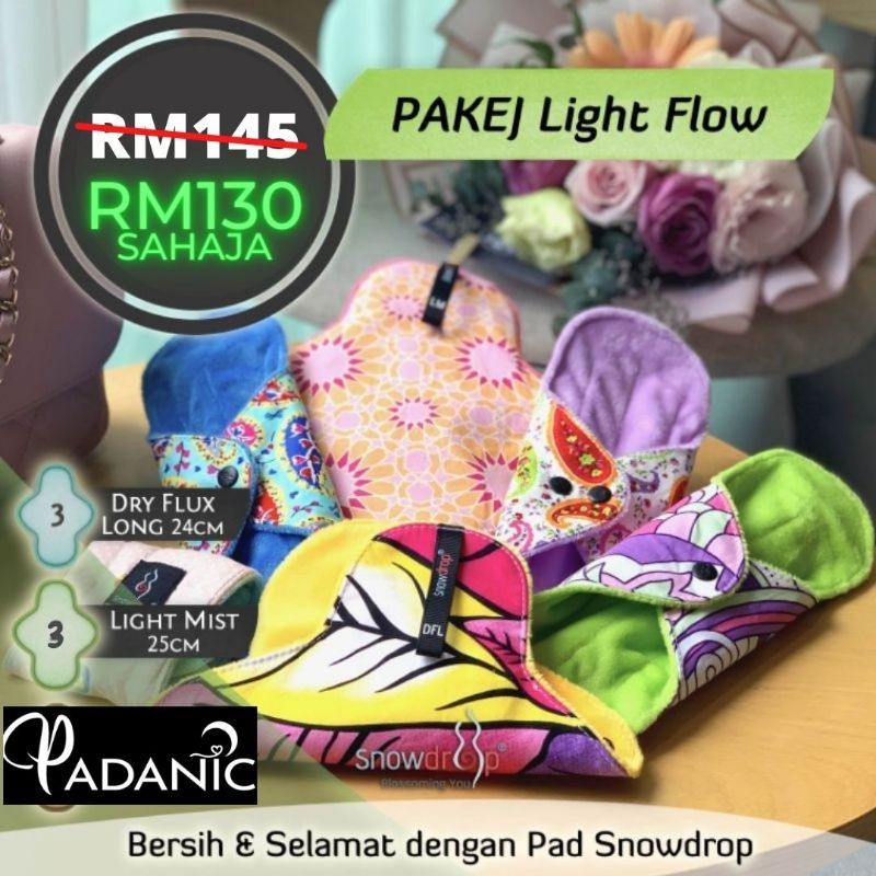 Pakej Cloth Pad Set ( 4 - 10pcs ) Menstrual Pad Kain Cloth Liner ...