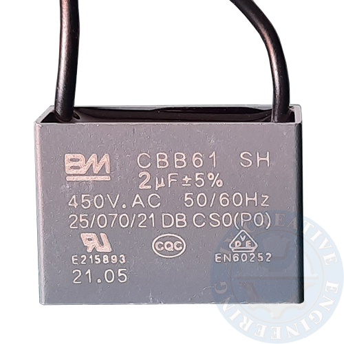BM Fan Capacitor CBB61 450V 0.8 ~ 10 uF Kapasitor Kipas Compatible with ...