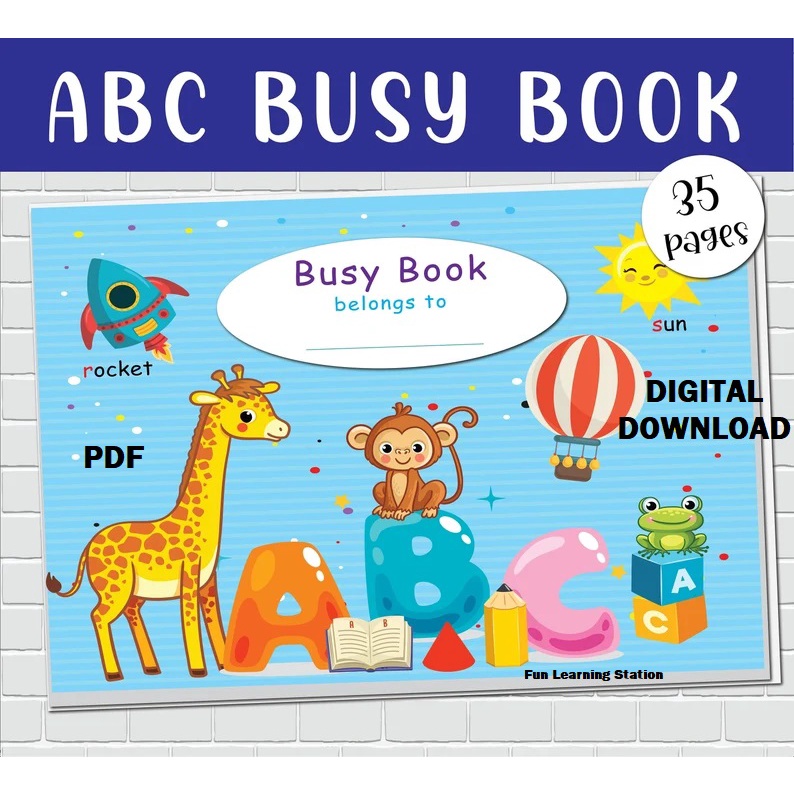 159 -ABC Busy Book I Alphabet Letter Toddler Kids Learning binder Quiet ...