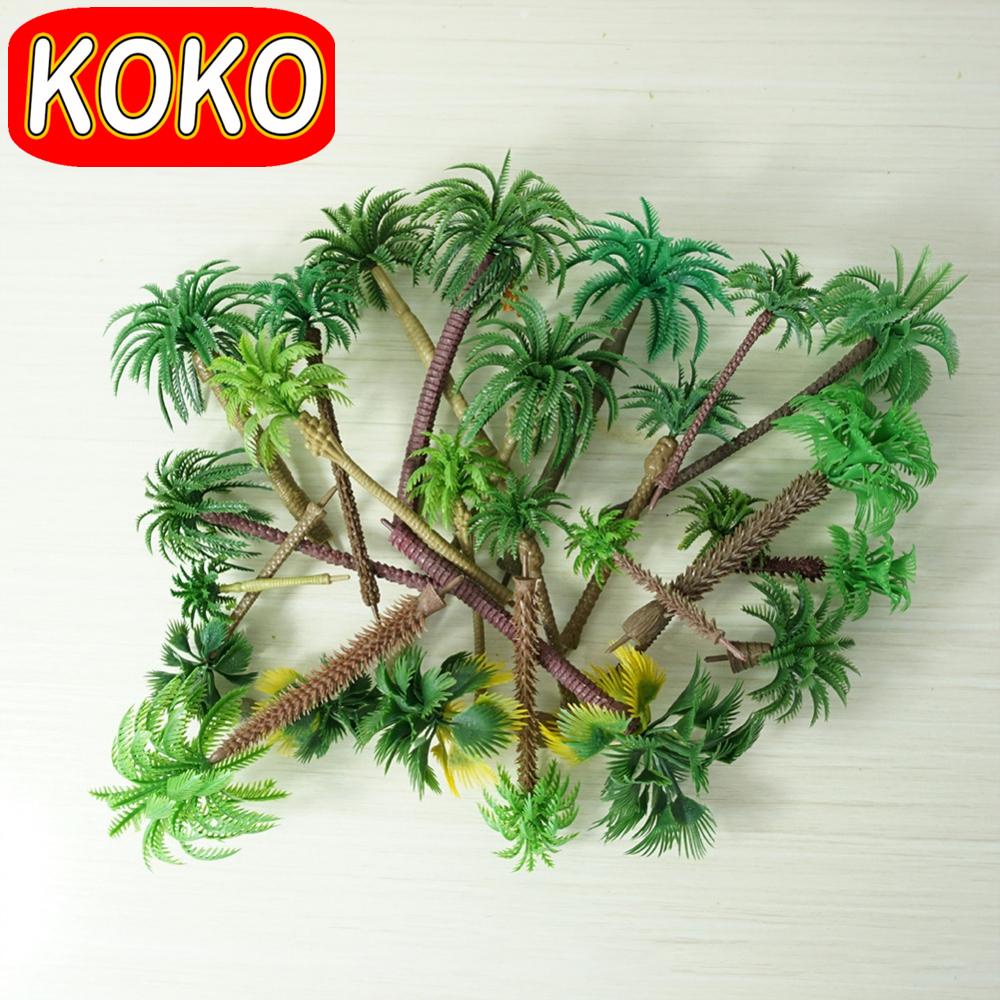 30X Mixed Model Trees Coconut Palm Scale Tree DIY Park Rainforest ...
