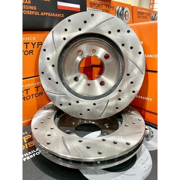DISC ROTOR SPORT SLOTTED & DRILLED ORIGINAL TF THAILAND (FRONT & REAR ...