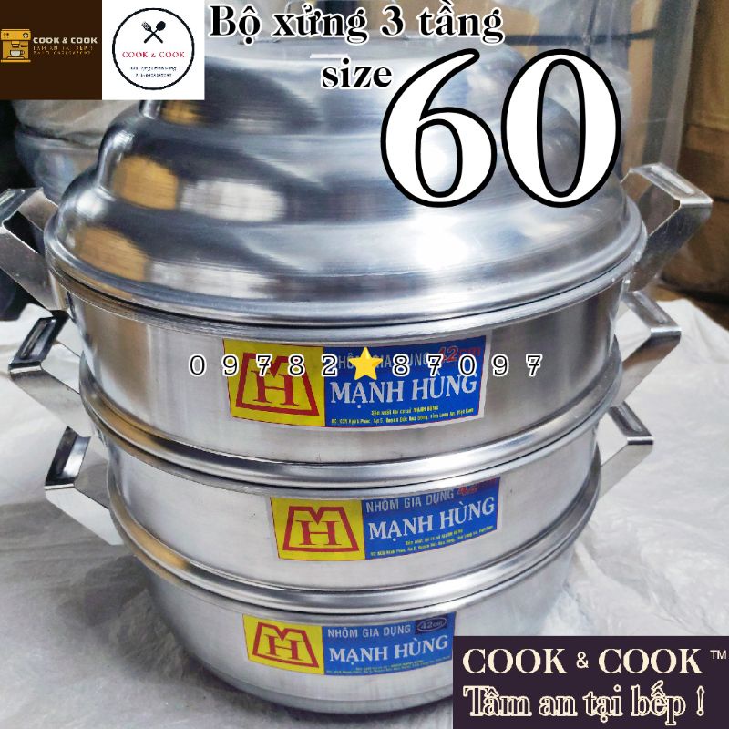 Manh Hung 2 aluminum dumpling and sticky rice steamer set, size 60 cm ...