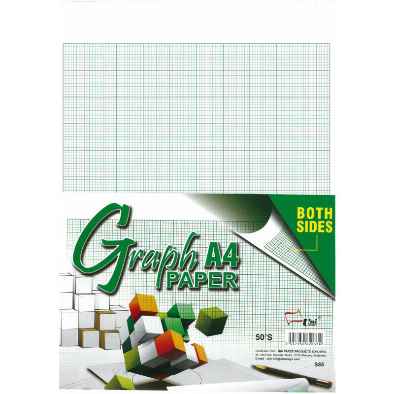 Uni A4 Graph Paper / Kertas Graf (Both Sides)2mm Square 50's S-85 ...