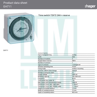HAGER EH711 24HRS ANALOG TIME SWITCH / TIMER | Shopee Malaysia