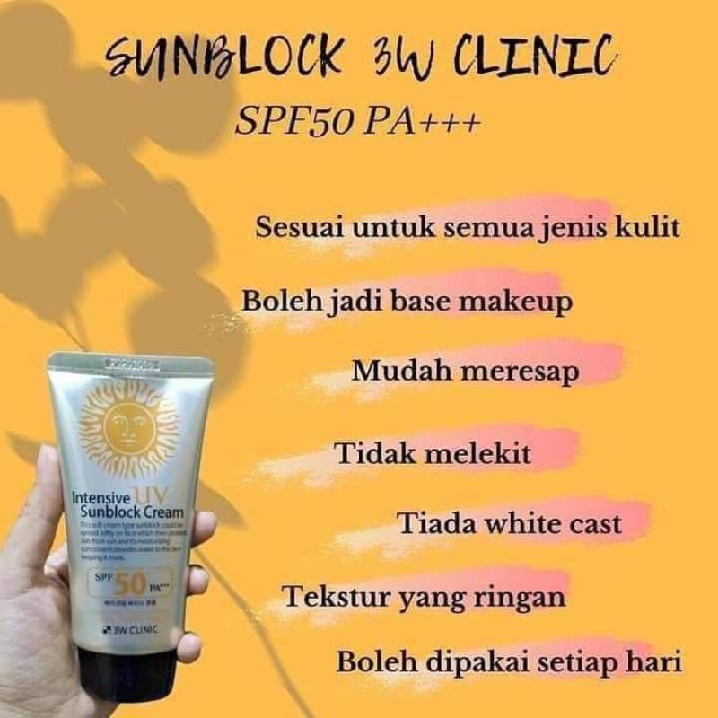 SUNBLOCK CREAM 3W CLINIC 💯 ORIGINAL HQ💯 | Shopee Malaysia