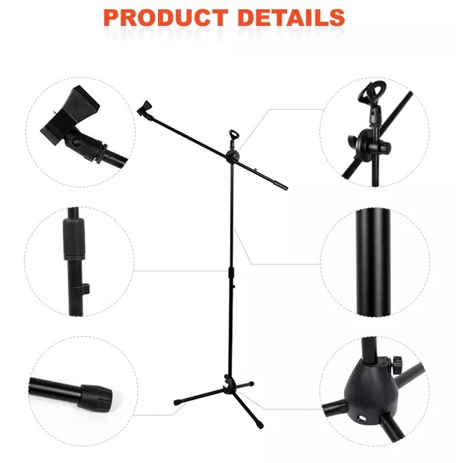 Mic Stand Stage Microphone tripod Professional Adjustable Swing Boom ...