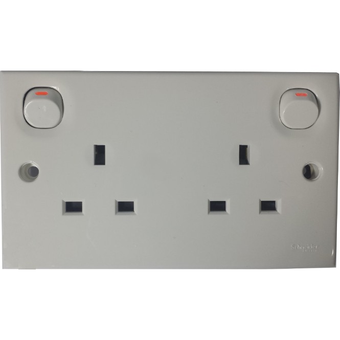 Schneider Clipsal S-Classic 13A Twin Gang Switched Socket | Shopee Malaysia