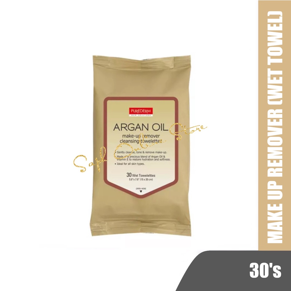 PUREDERM Argan Oil Make Up Remover Wet Wipes 30's | Shopee Malaysia