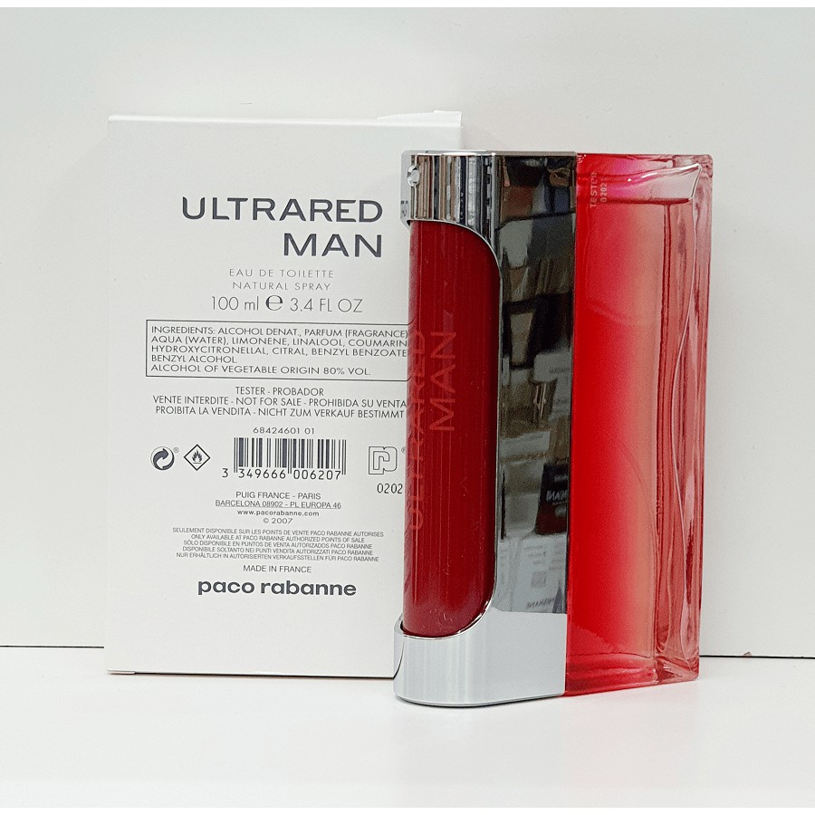 💯 Original Perfume Tester Paco Rabanne Ultrared Man EDT 100ml | Shopee ...