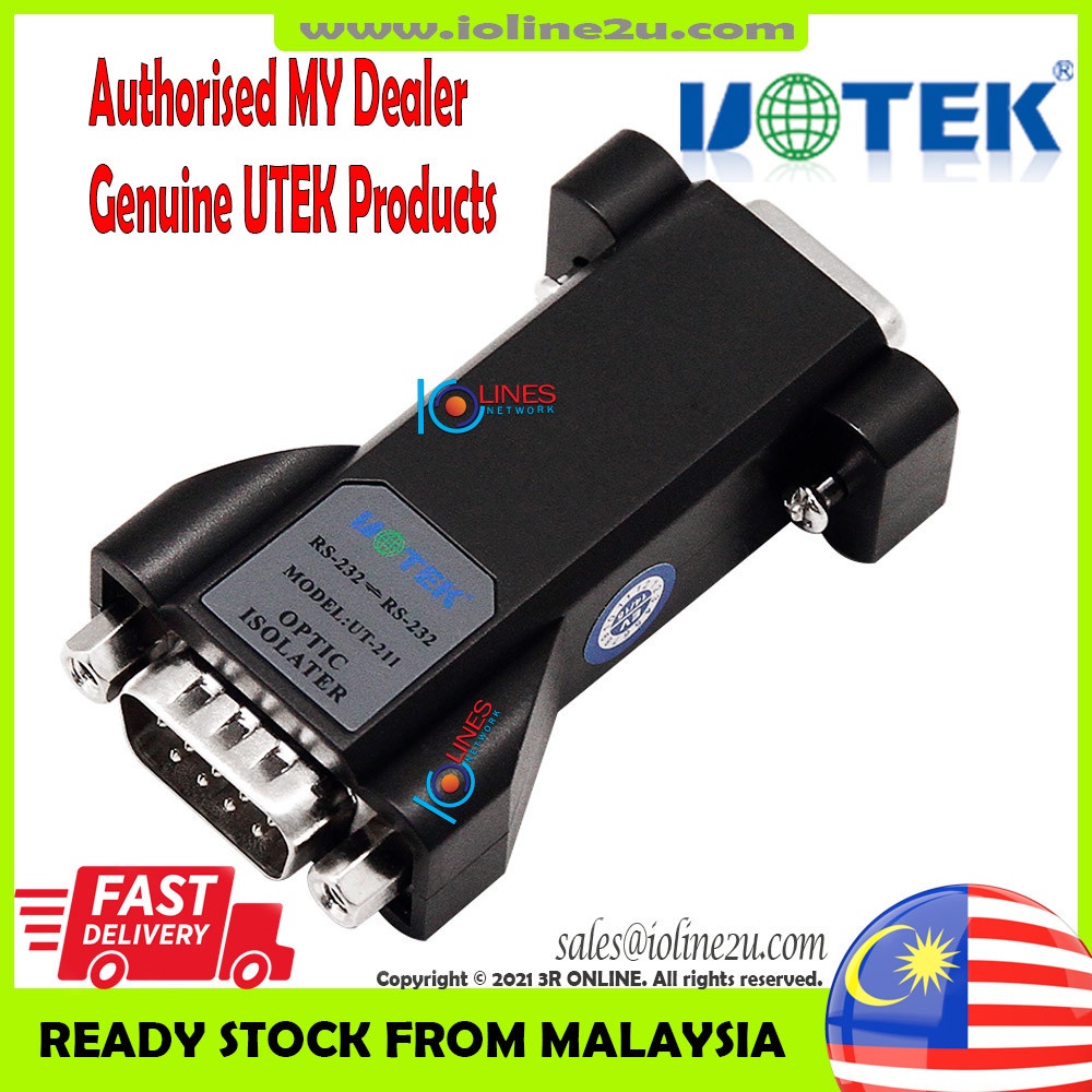 Genuine UOTEK UT-211 RS-232 Isolated DB9 Serial Kilat Surge ESD ...