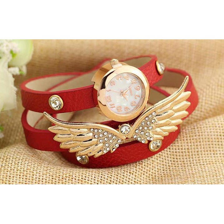 MW002 - Angel Wings Multi Layer Leather Watch (RED) | Shopee Malaysia