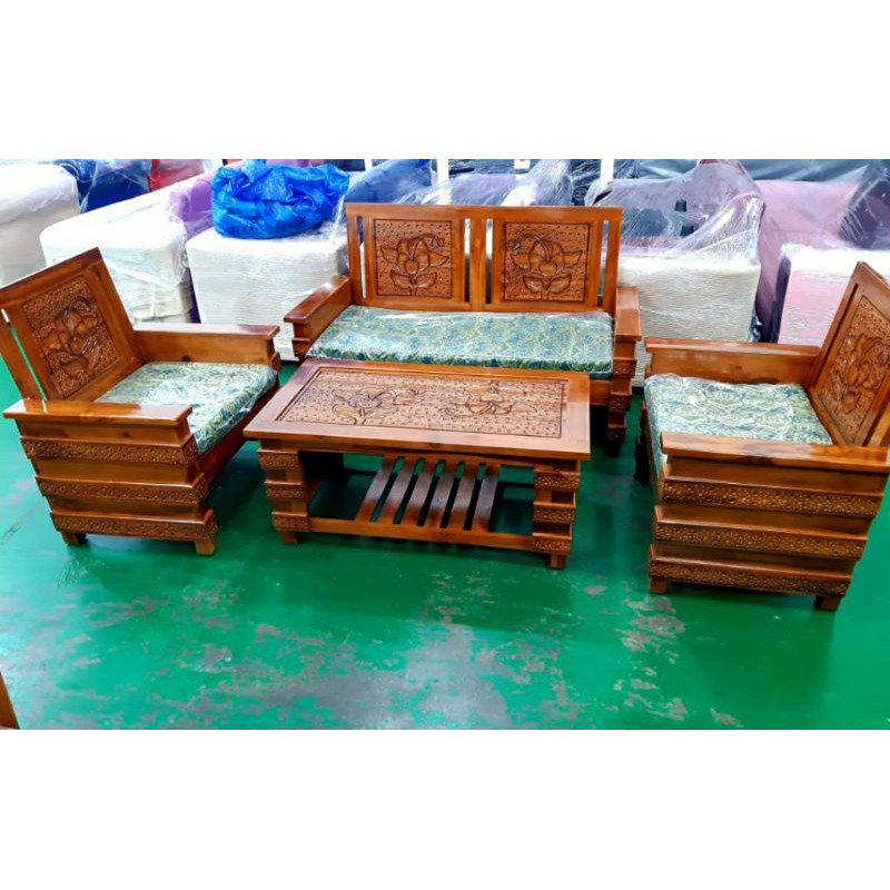 set sofa jati minimalis 2111 (coffe table) | Shopee Malaysia