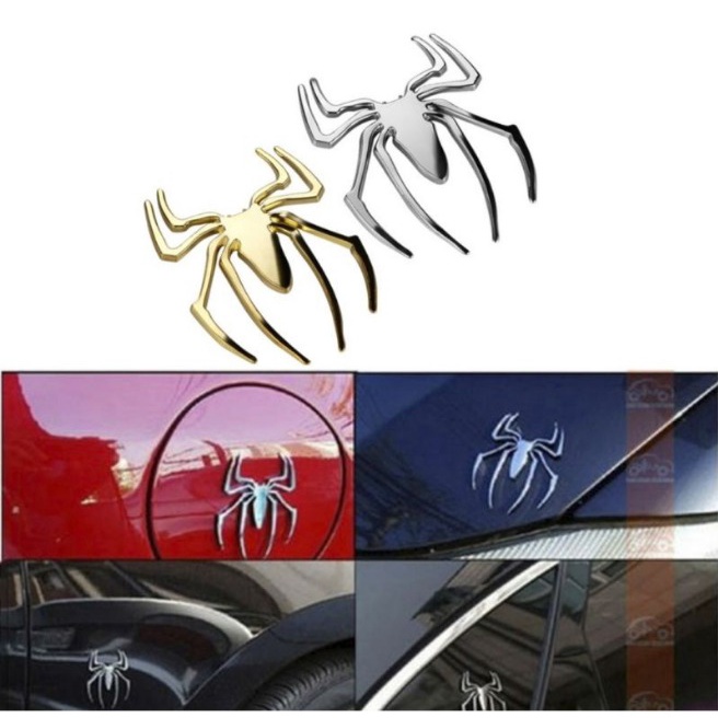 Car 3D Chrome Silver Gold sticker Spider-Man animal body logo Spider ...