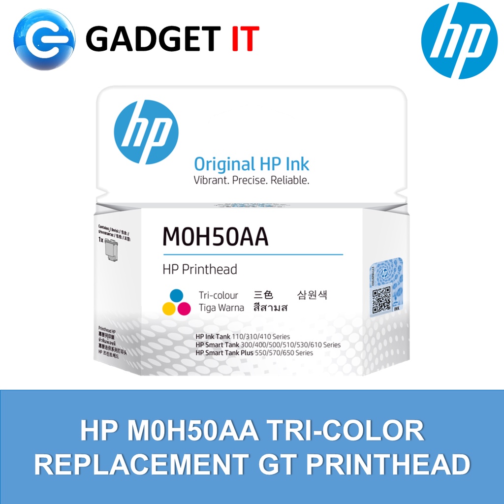 HP M0H50AA TRI-COLOR REPLACEMENT GT PRINTHEAD - M0H50A | Shopee Malaysia