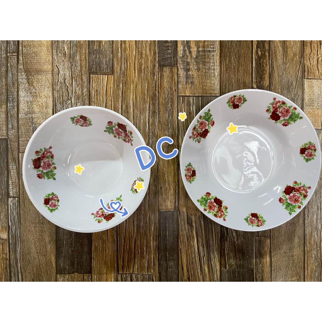Red Rose Series Deep Plate & Bowl Pinggan & Mangkuk | Shopee Malaysia