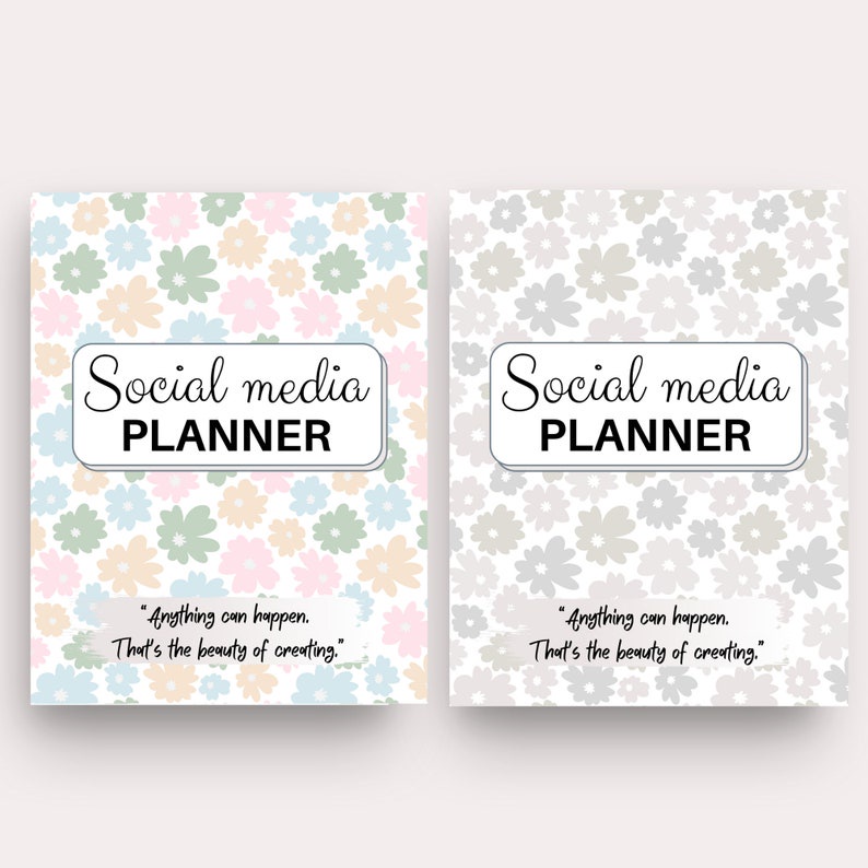 Social media planner printable Facebook, Instagram, YouTube planner ...