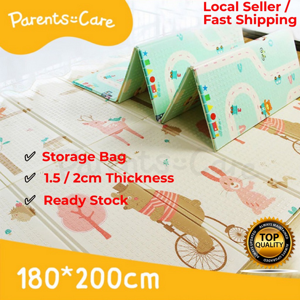 (200x180x2cm+storagebag) Baby Tikar 2 Sides XPE Crawling Playmat Kid ...