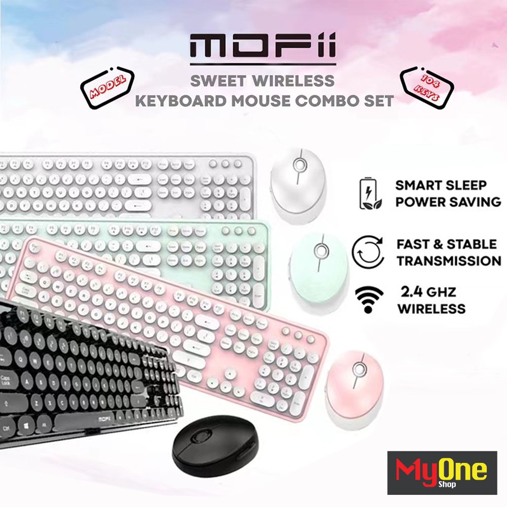 MOFII Sweet Wireless Keyboard Set USB Wireless Keyboard And Mouse ...